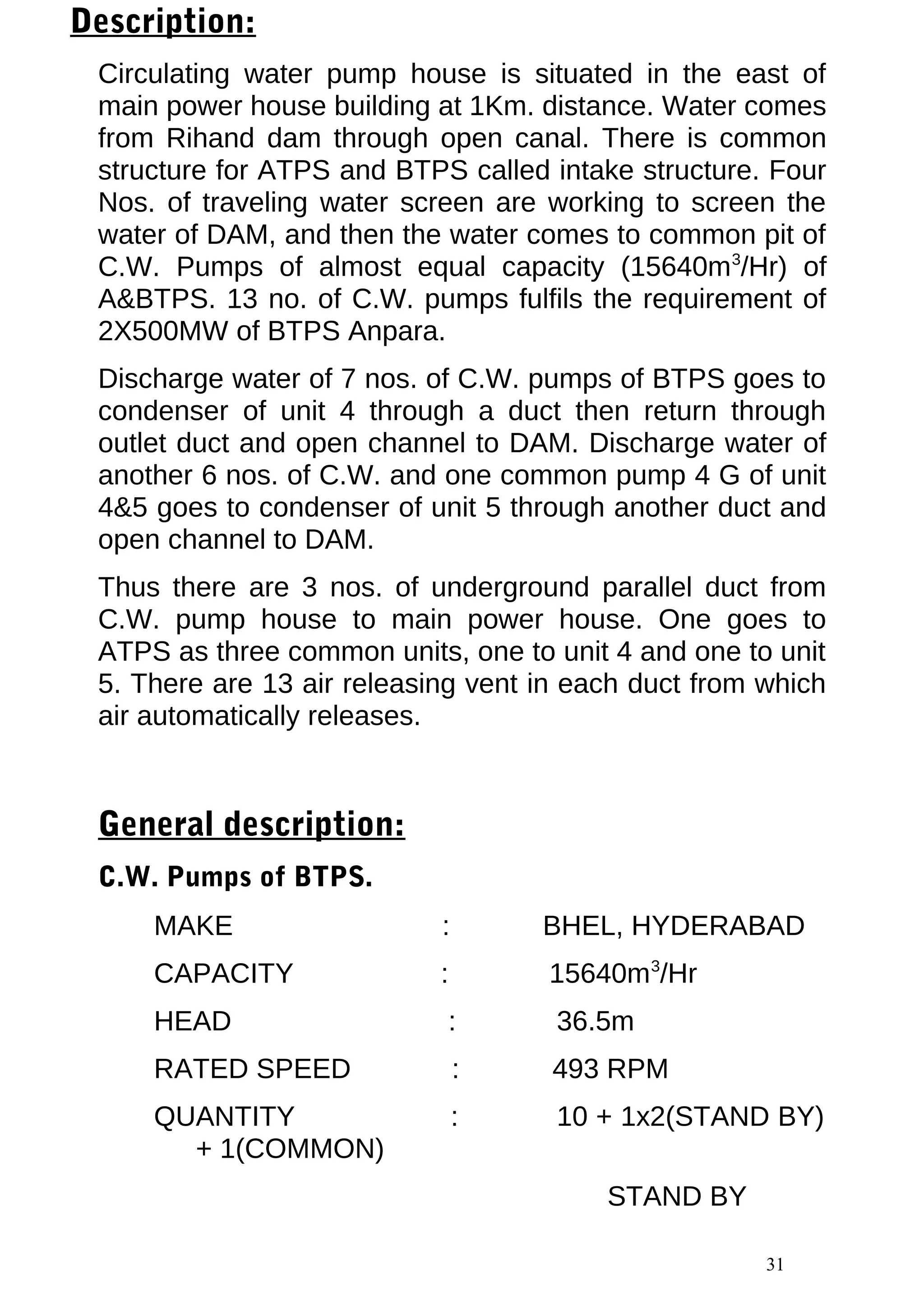 Thermal Power Plant In-Plant Training | DOC