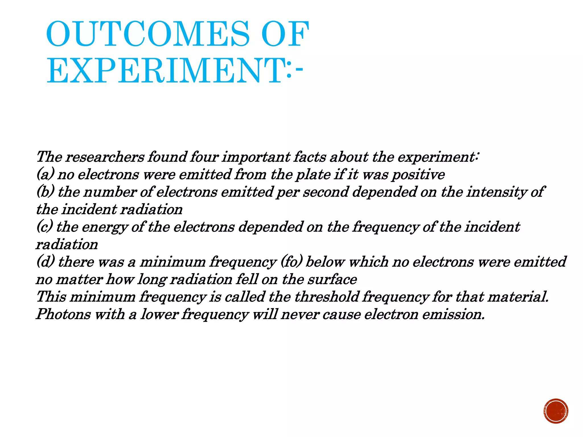 Photoelectric effect and experimental setup | PPTX
