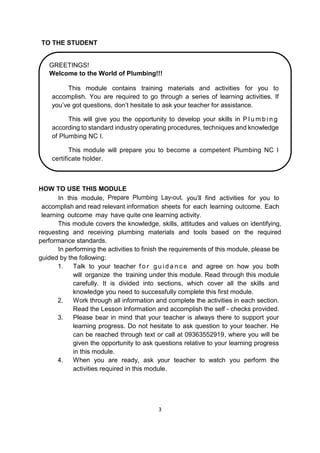 MODULE 1-PLUMBING NC I BY DALEON | PDF