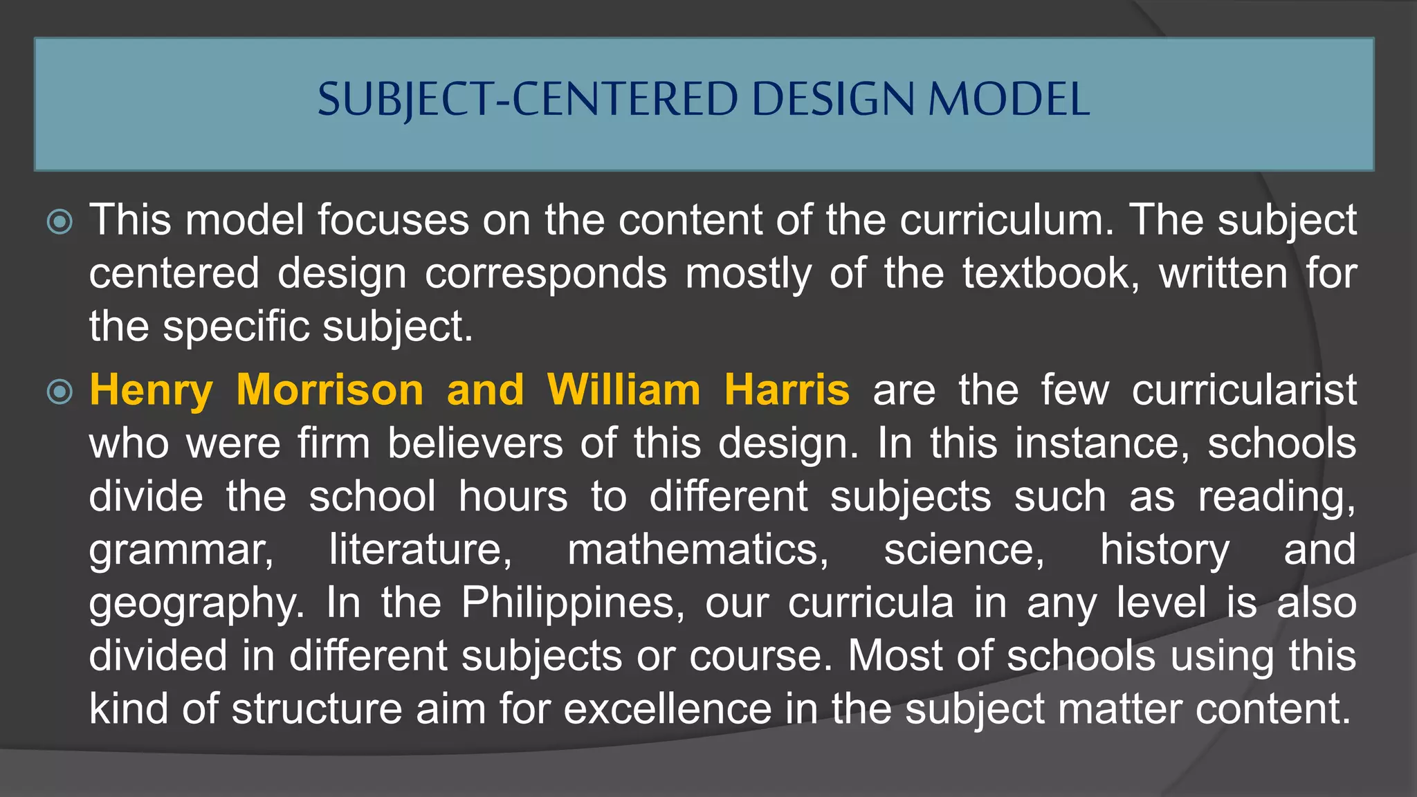 Curriculum Design Models | PPTX