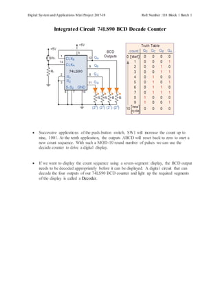 Project Report On 0-9 decade counter | DOCX