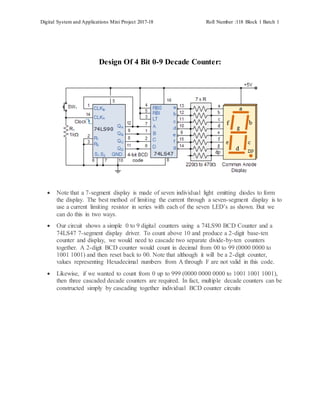 Project Report On 0-9 decade counter | DOCX