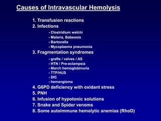 final copy of pathogenesis hemolytic anemias.ppt | Blood Disorders ...