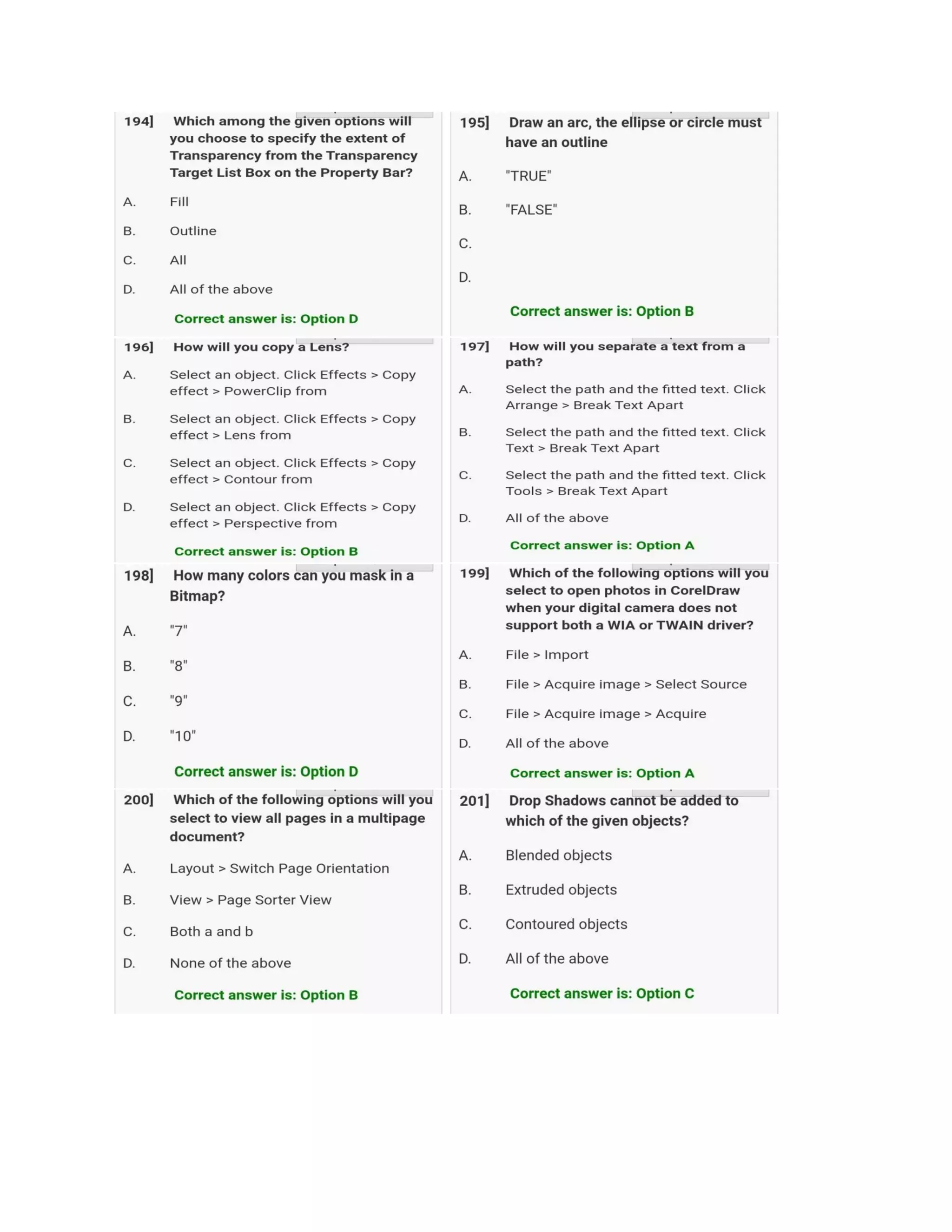 coreldraw question and answer (Disha institute) | PDF