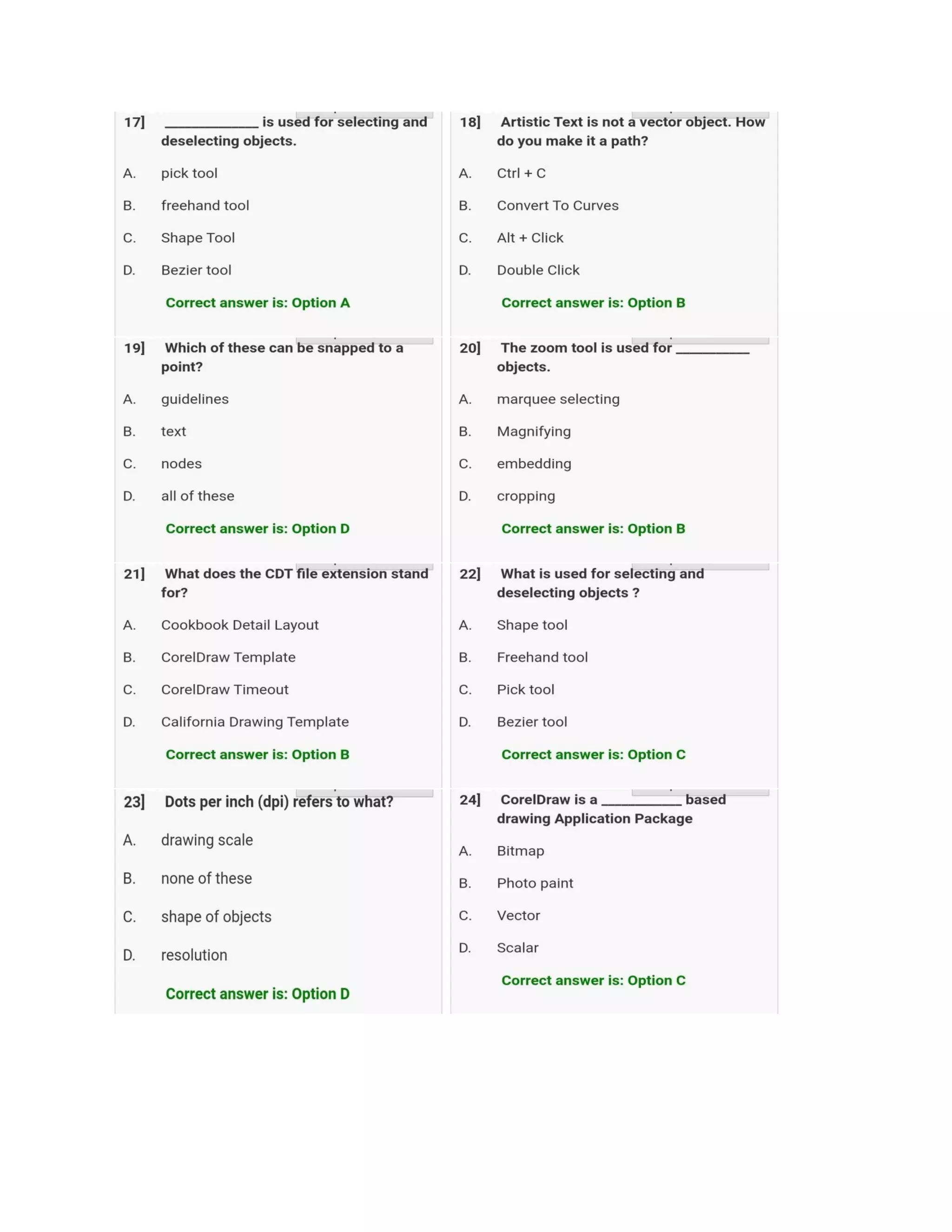 coreldraw question and answer (Disha institute) | PDF
