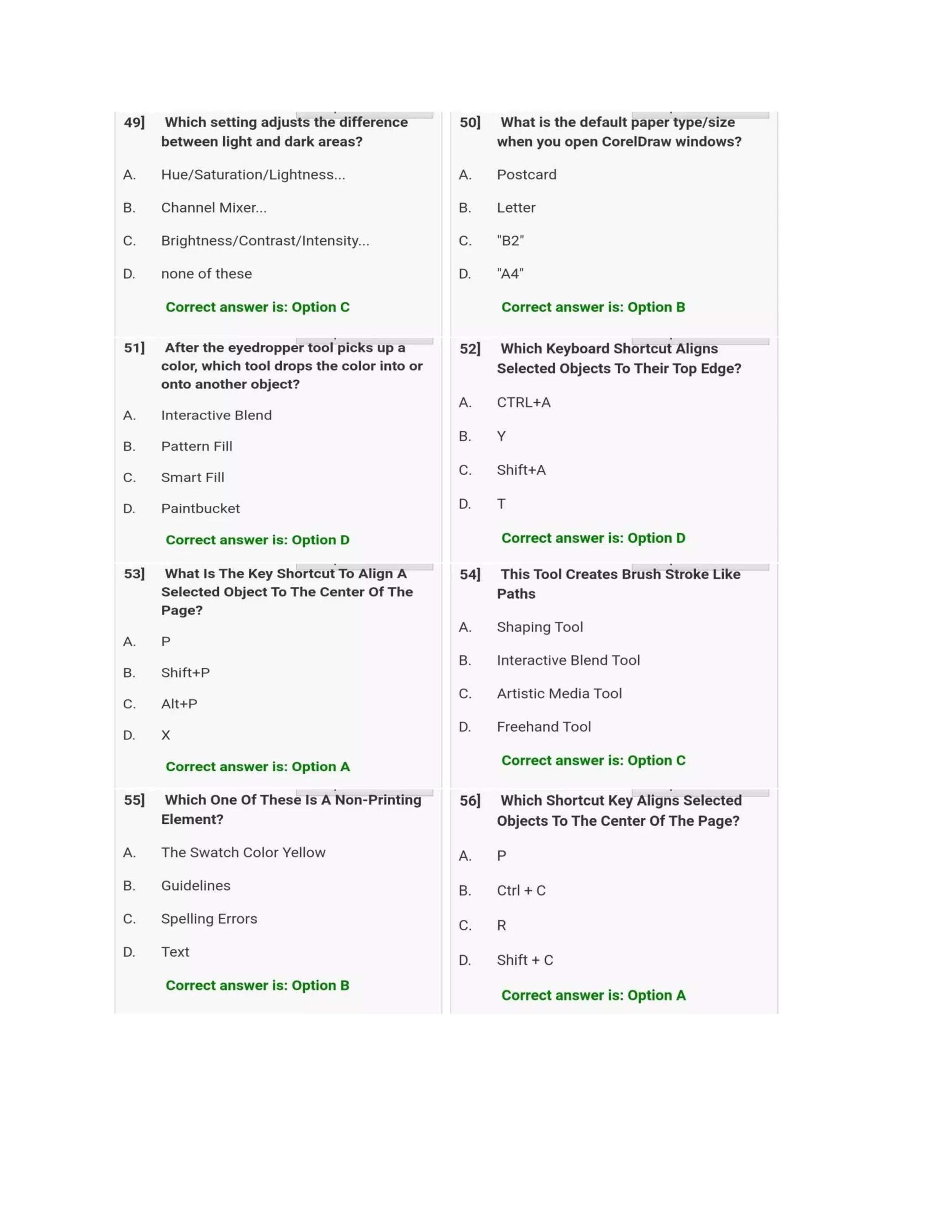 coreldraw question and answer (Disha institute) | PDF