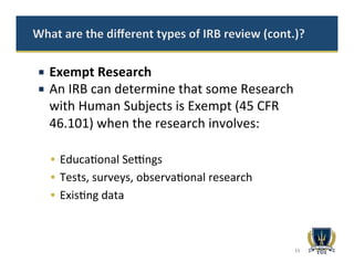 CORE: Ethics from an IRB Perspective | PPT