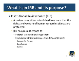 CORE: Ethics from an IRB Perspective | PPT