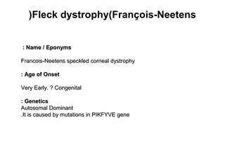 Corneal Stromal Dystrophies | PPT