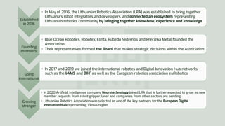 Lithuanian Robotics Association - Corporate Presentation | PDF