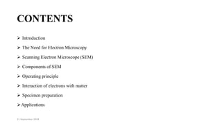 Scanning electron microscope(SEM) | PPTX | Physics | Science