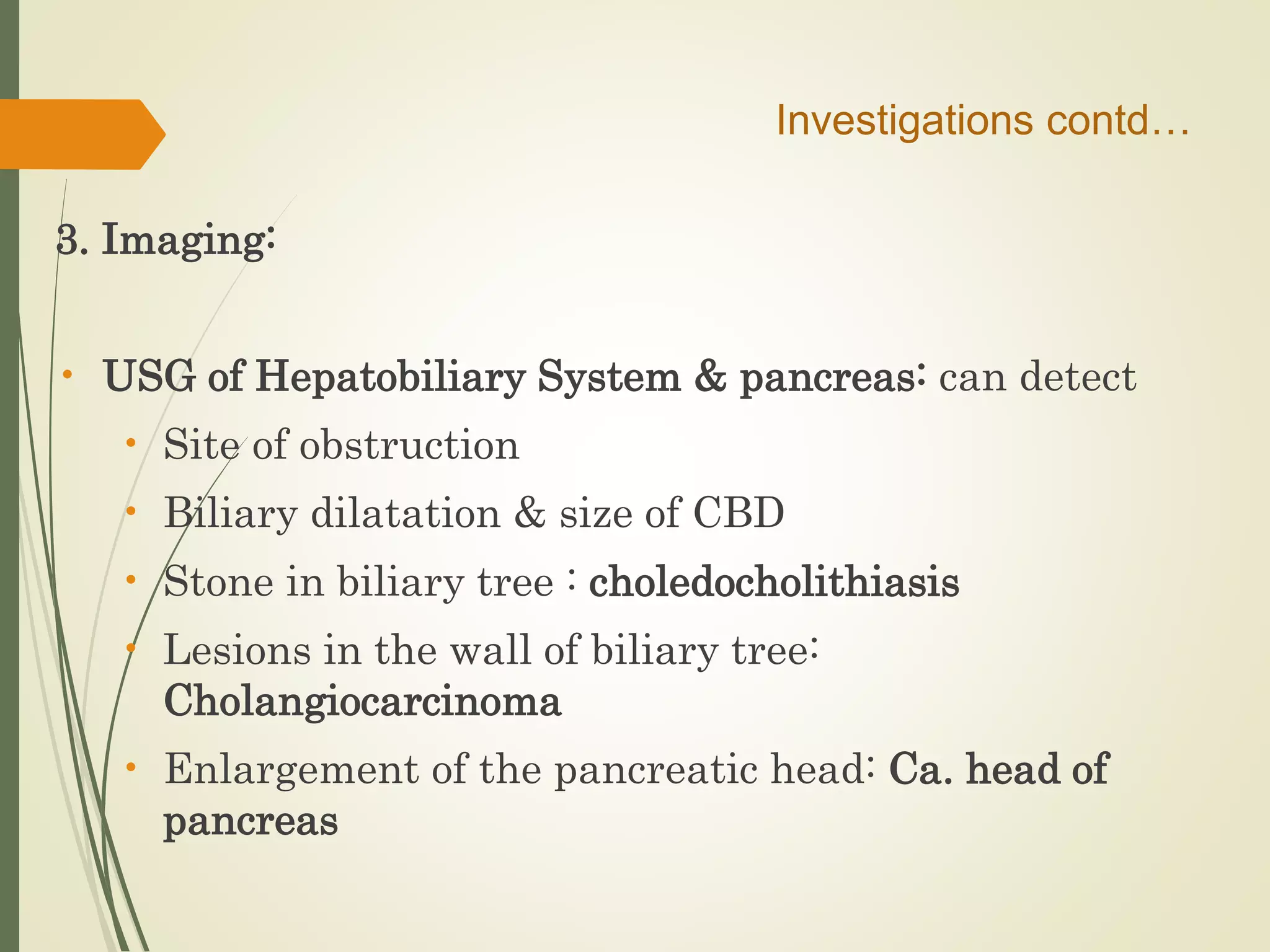 Surgical Jaundice investigations & management | PPTX