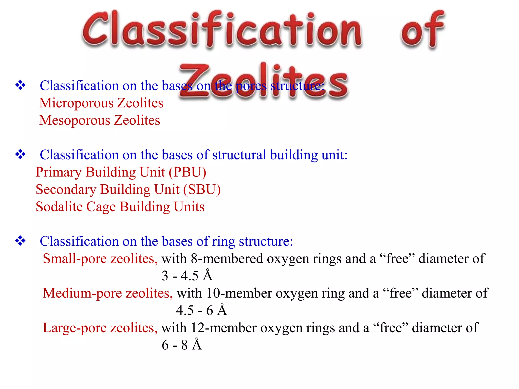 zeolites and their applications | PPTX