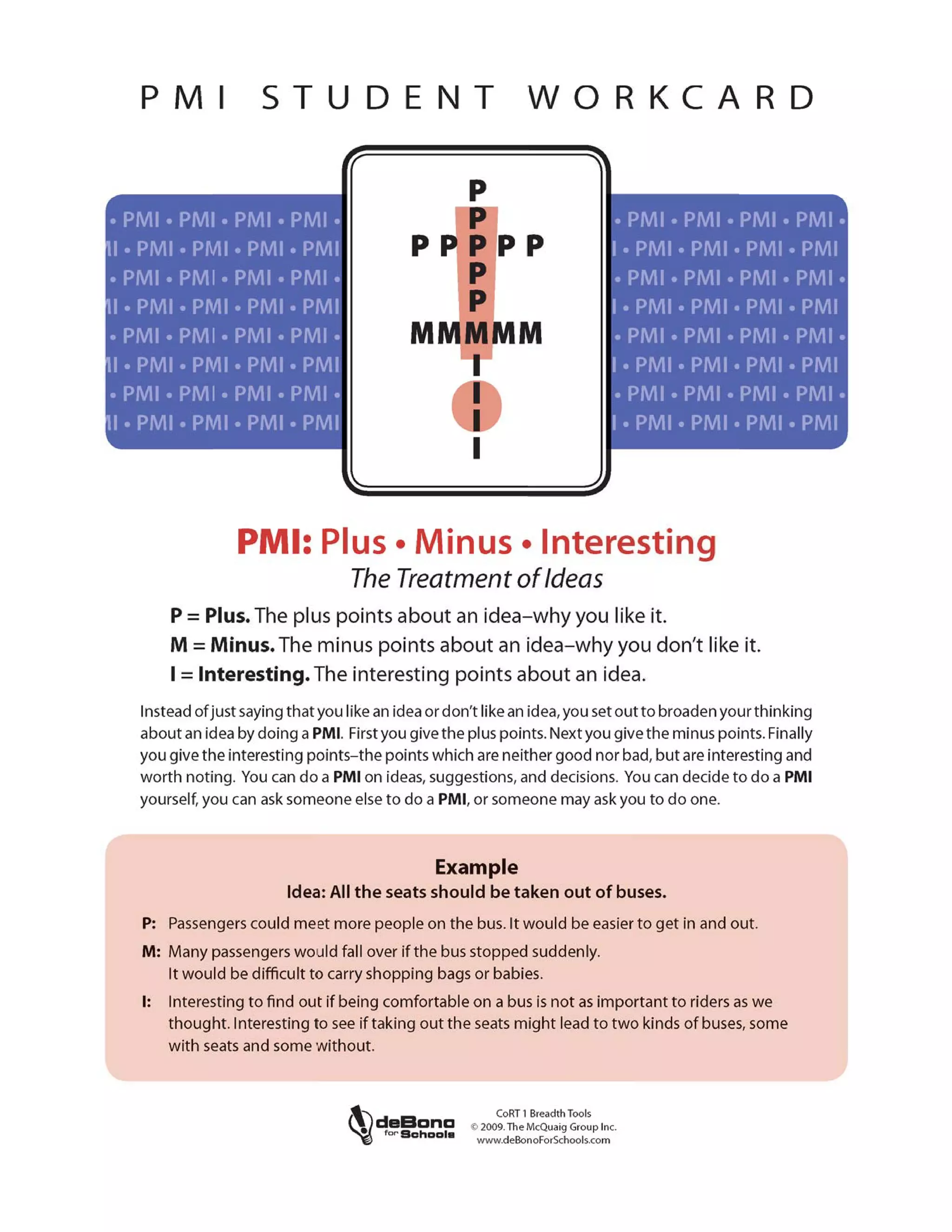 CoRT 1 Breadth Thinking Tools Workbook | PDF