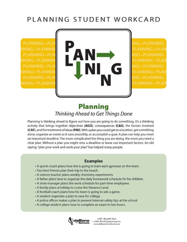 CoRT 1 Breadth Thinking Tools Workbook | PDF