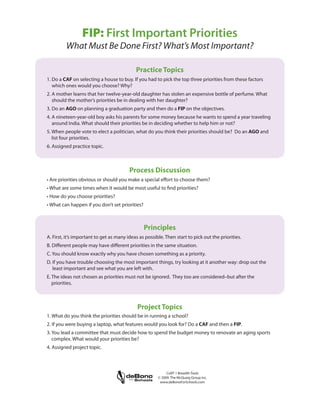 CoRT 1 Breadth Thinking Tools Workbook | PDF