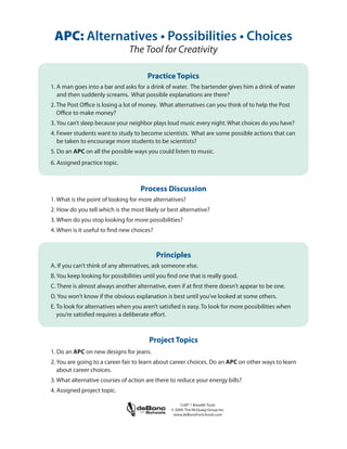 CoRT 1 Breadth Thinking Tools Workbook | PDF