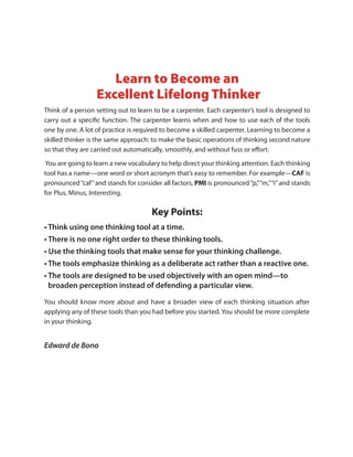 CoRT 1 Breadth Thinking Tools Workbook | PDF