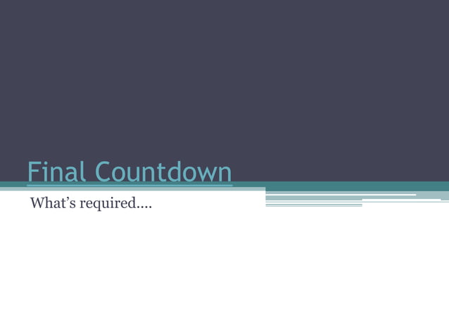 Final Countdown | PPT