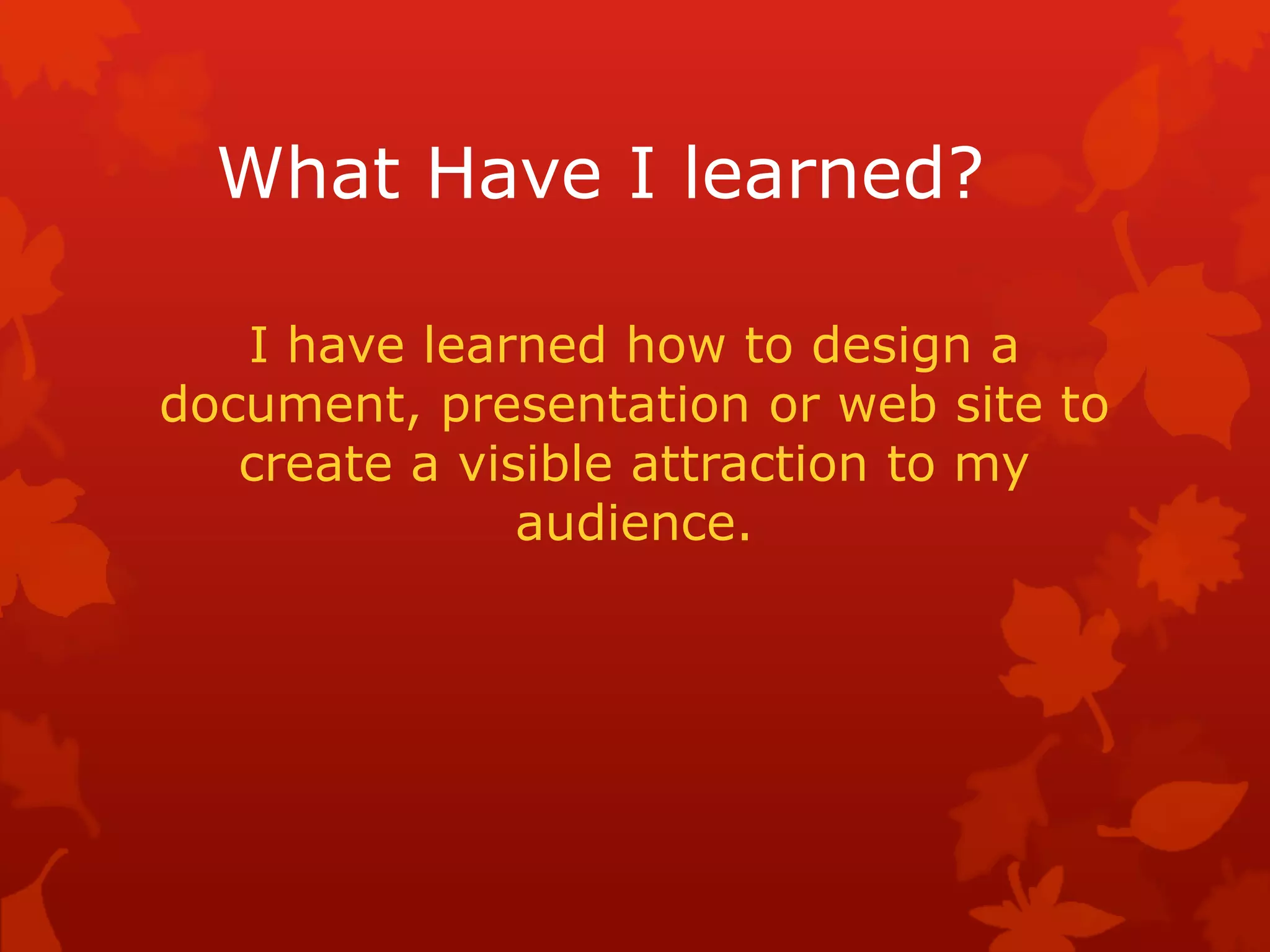 Final course reflection | PPTX