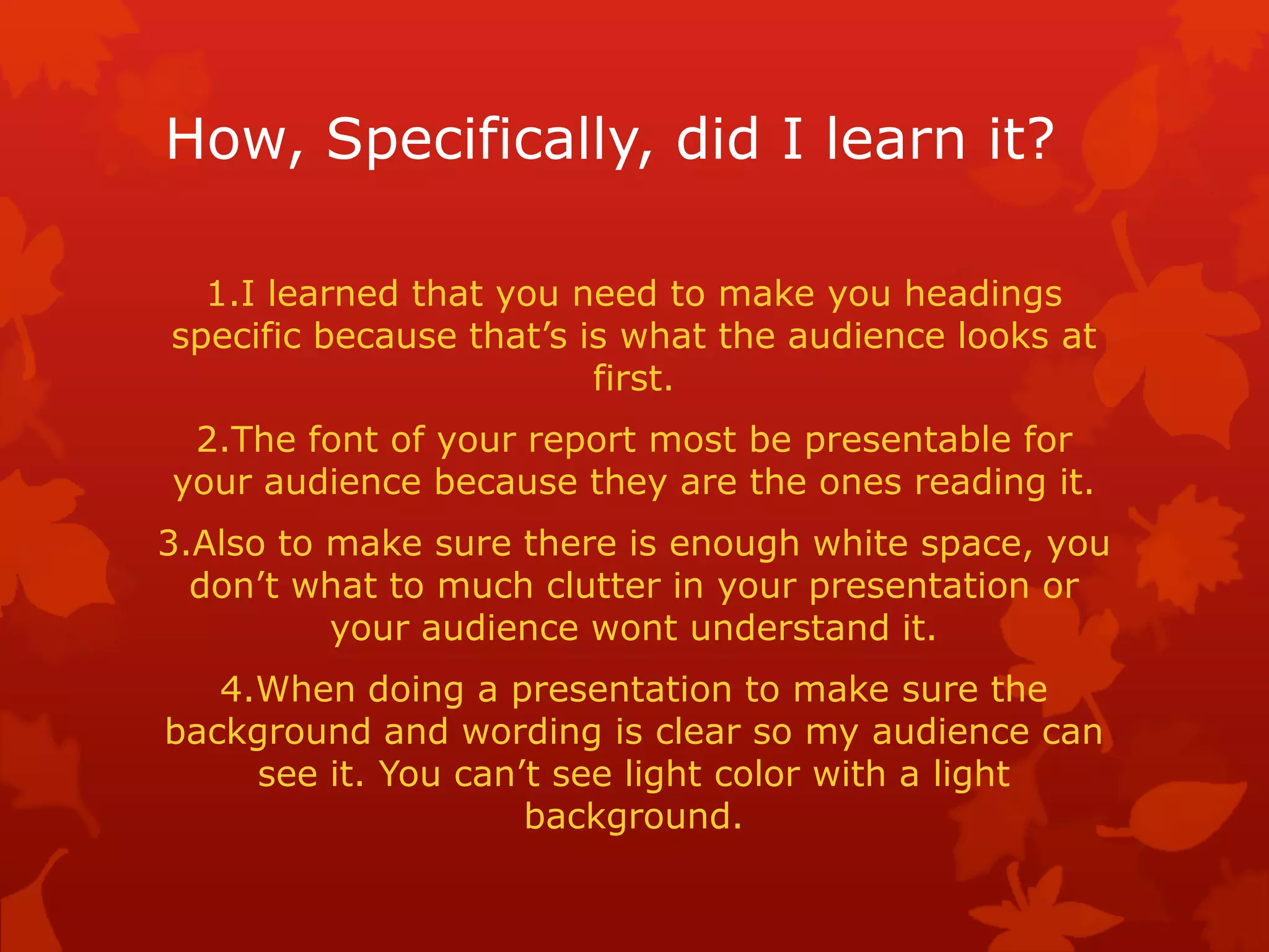 Final course reflection | PPTX