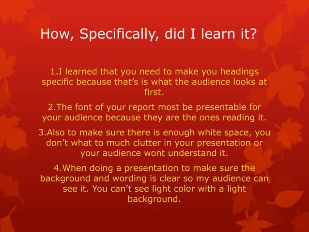 Final course reflection | PPT