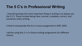 Final course reflection assignment | PPTX