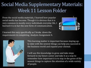 Final course reflection assignment by lindsay sackett | PPTX