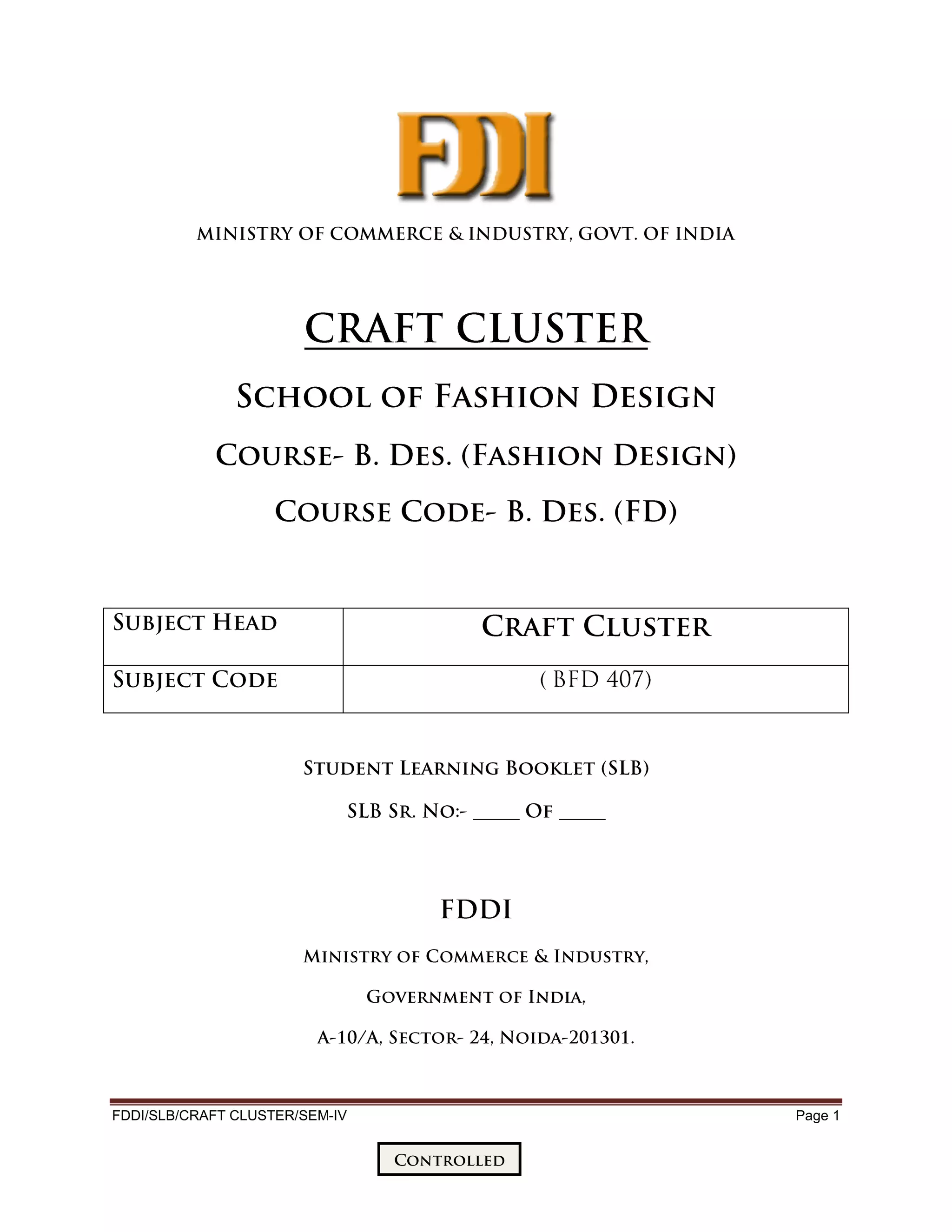 craft cluster study material | PDF