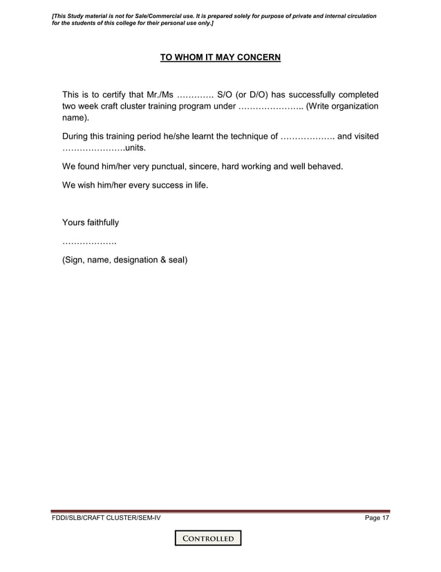 craft cluster study material | PDF