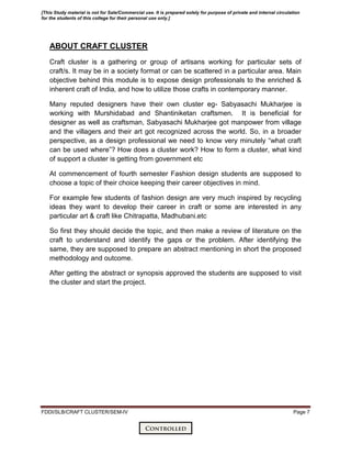 craft cluster study material | PDF