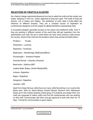 craft cluster study material | PDF