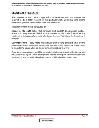 craft cluster study material | PDF