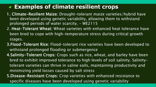 Development of climate resilient crops / agriculture | PPTX