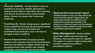 Development of climate resilient crops / agriculture | PPTX