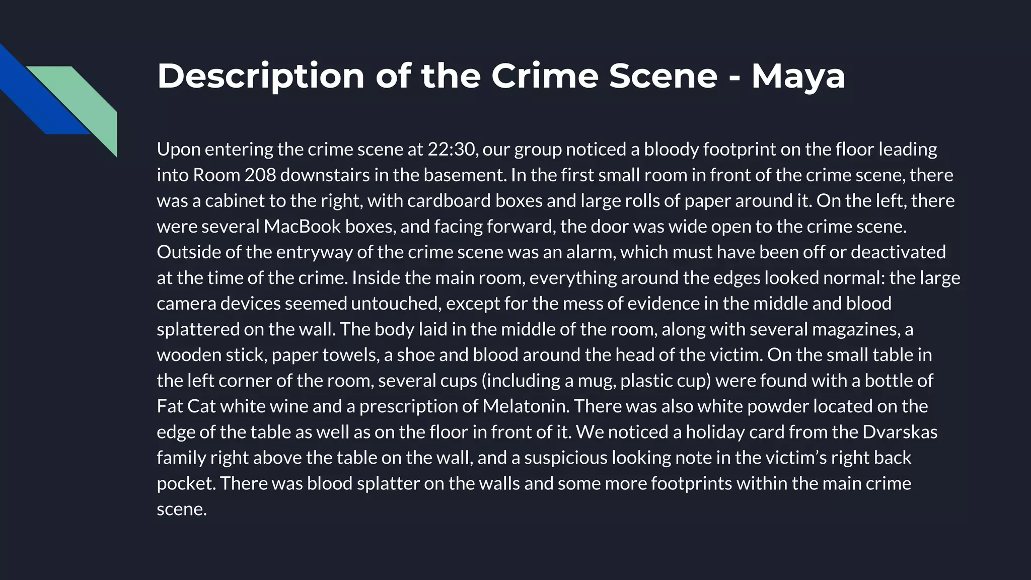 Mock Crime Scene | PPTX