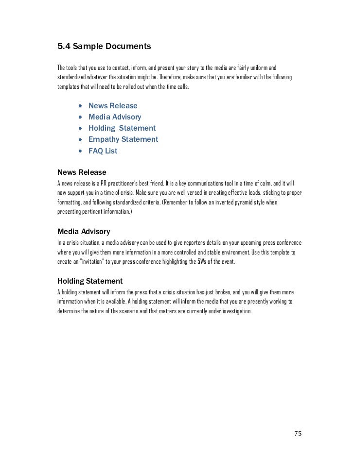 Final crisis communications handbook