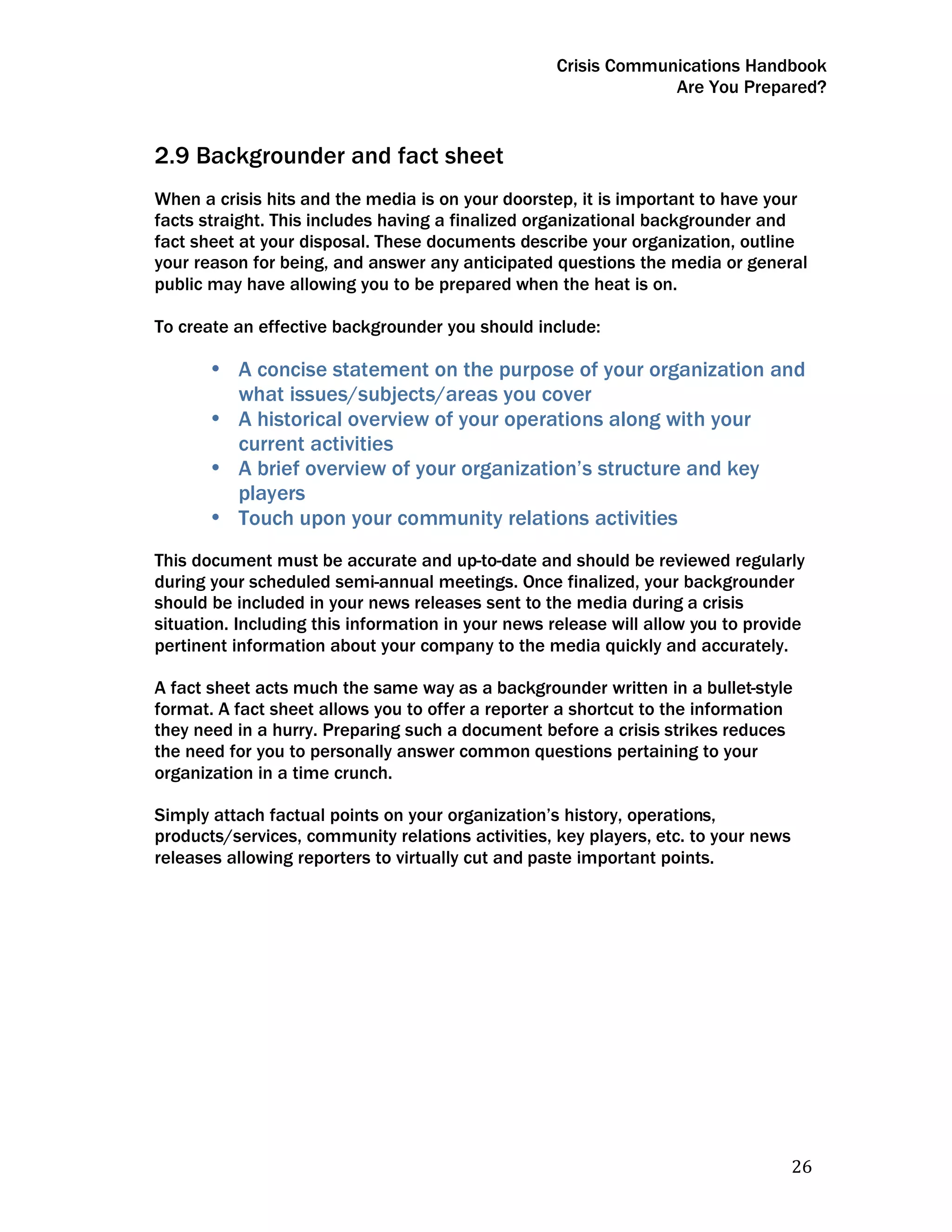 Crisis Communications Handbook | PDF
