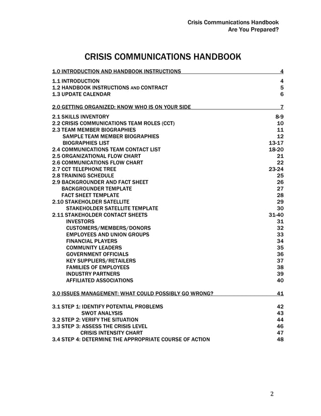 Crisis Communications Handbook | PDF | Business | Business and Finance
