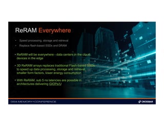 Crossbar - ReThink with ReRAM presentation - GSA Memory+ Conference 2017 | PDF