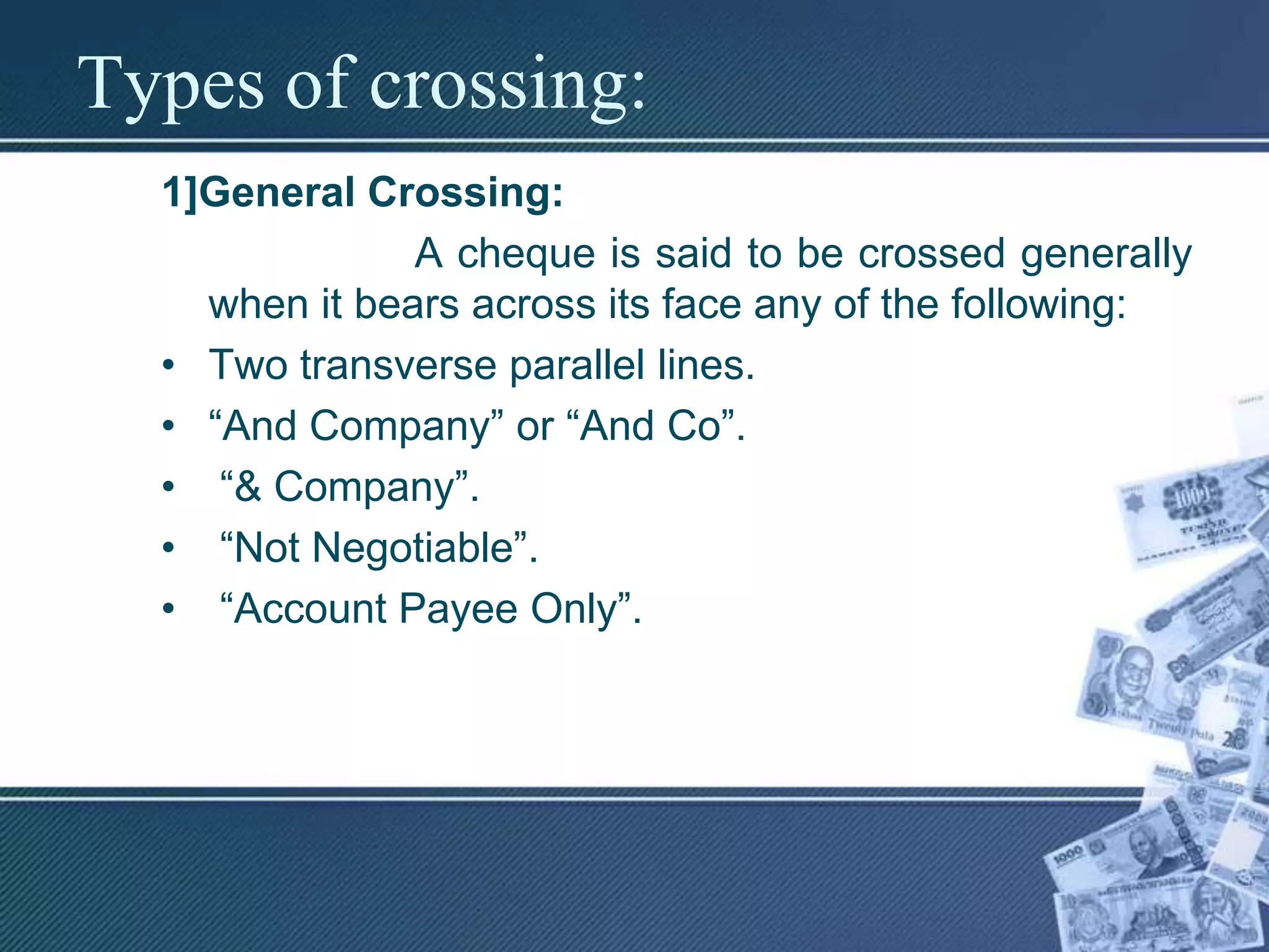 Final crossing of cheques.... | PPTX