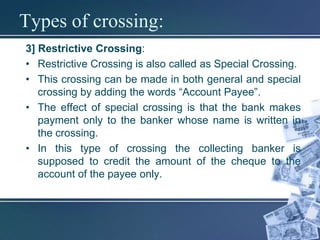 Final crossing of cheques.... | PPT