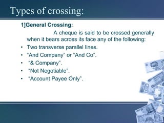 Final crossing of cheques.... | PPT
