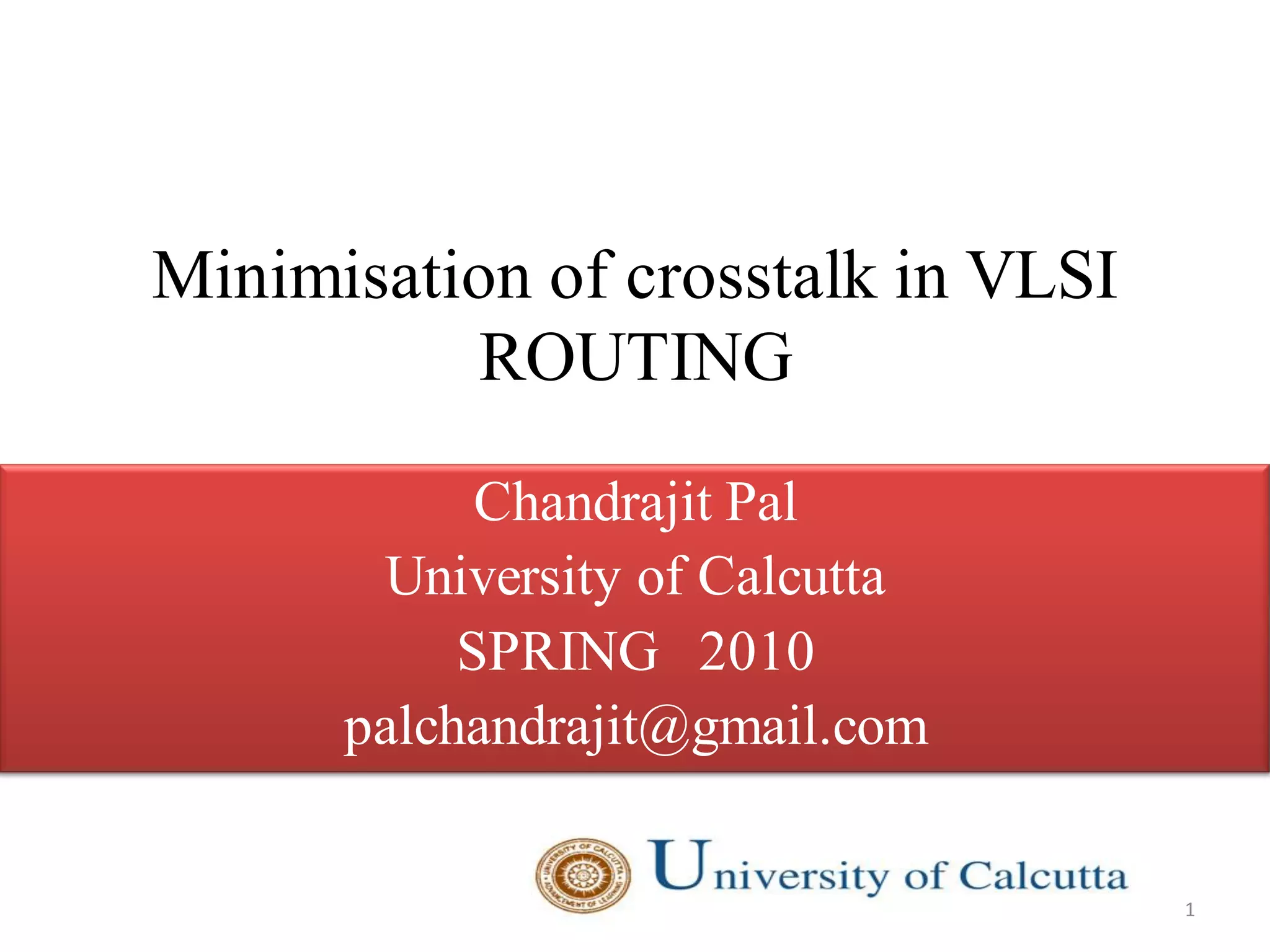 Minimisation Of Crosstalk In Vlsi Routing Pdf Computer Networking