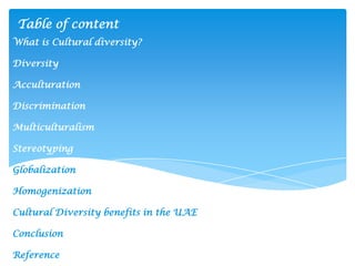 Final cultural diversity presentation | PPT