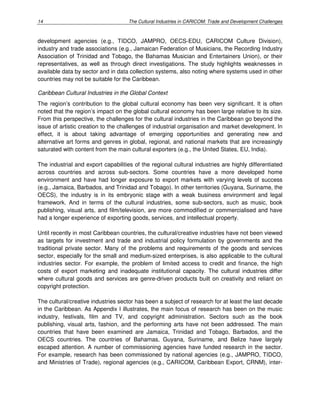 CRNM - Cultural Industries Report - The Cultural Industries in CARICOM ...