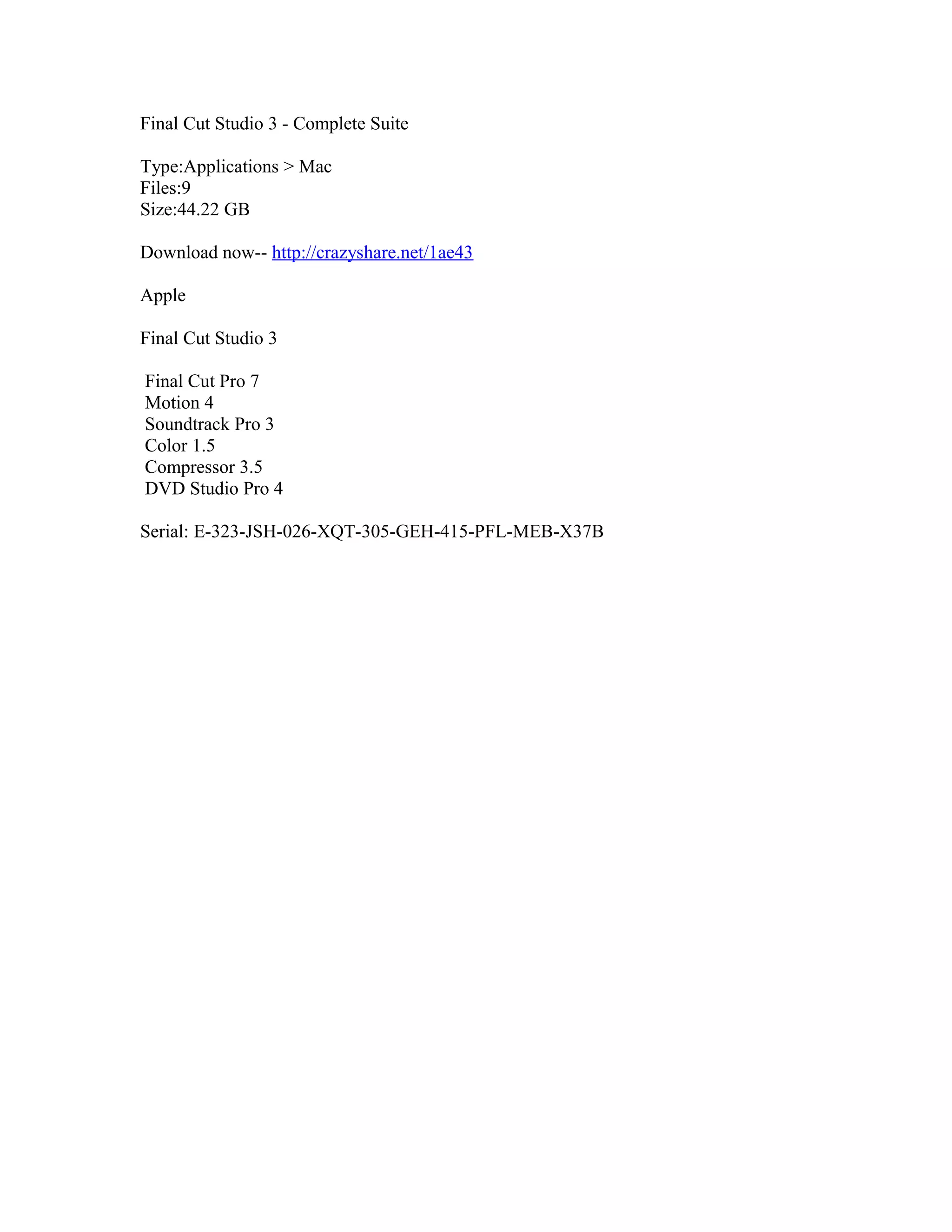 Final cut studio 3 | DOC