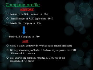 A STUDY OF DABUR INDIA LTD. | PPTX