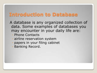 Concepts of Data Bases | PPT
