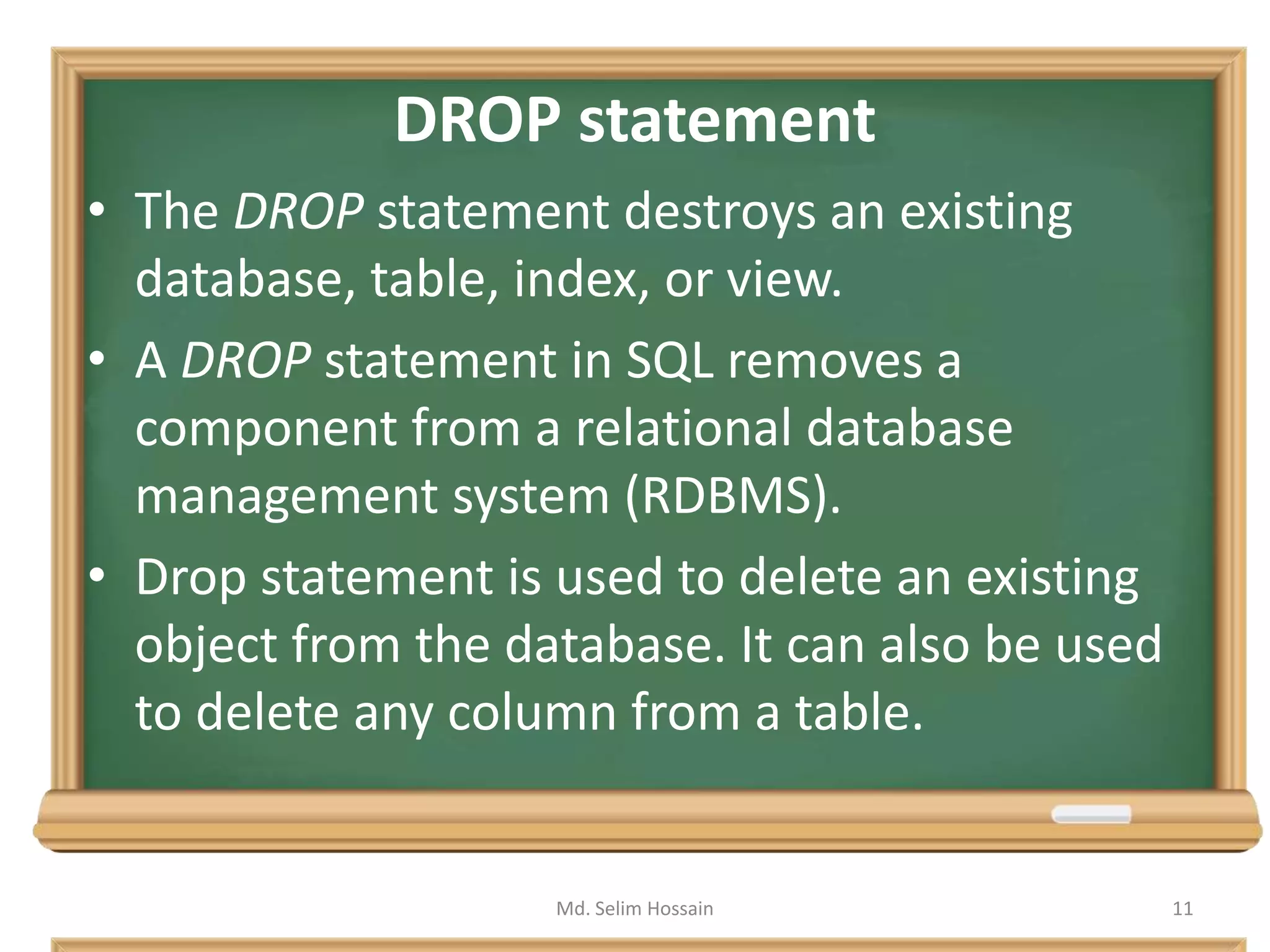 Data Definition and Data Manipulation Language-DDL & DML | PPTX